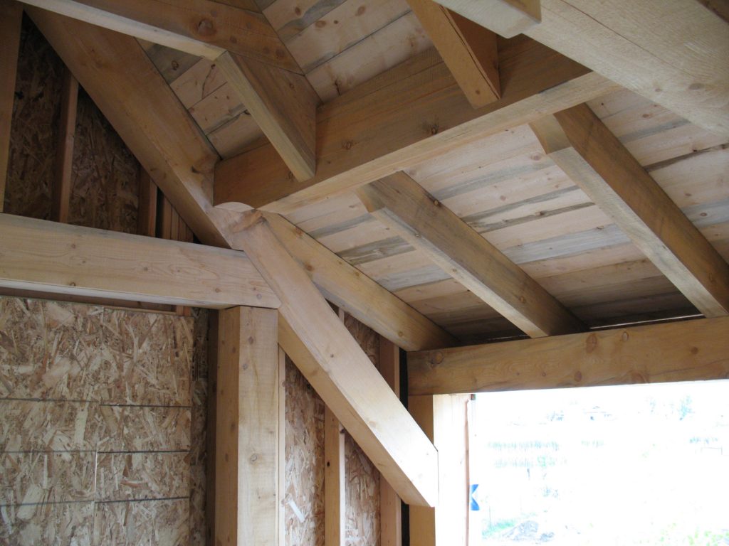 Header at Shed Dormer - Kenai Timber Frames